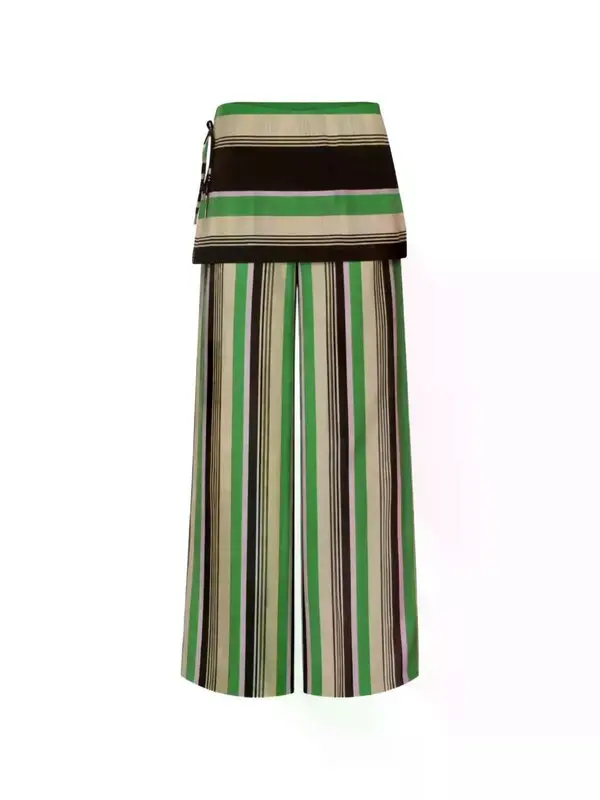 BAOBAB Renata Overlay-skirt Wide-leg Trousers - Green