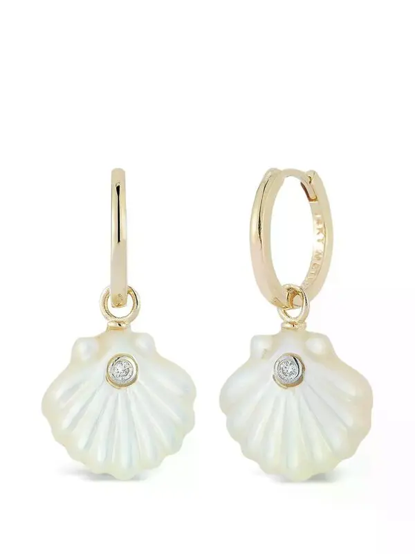 Mateo Venus Diamond Drop Earrings - Gold