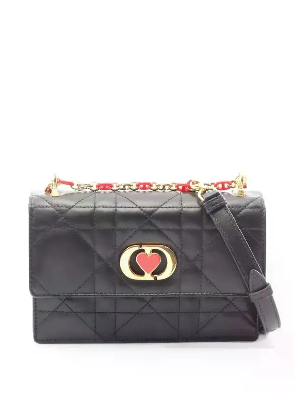 Dior Macro Cannage Shoulder Bag - Black