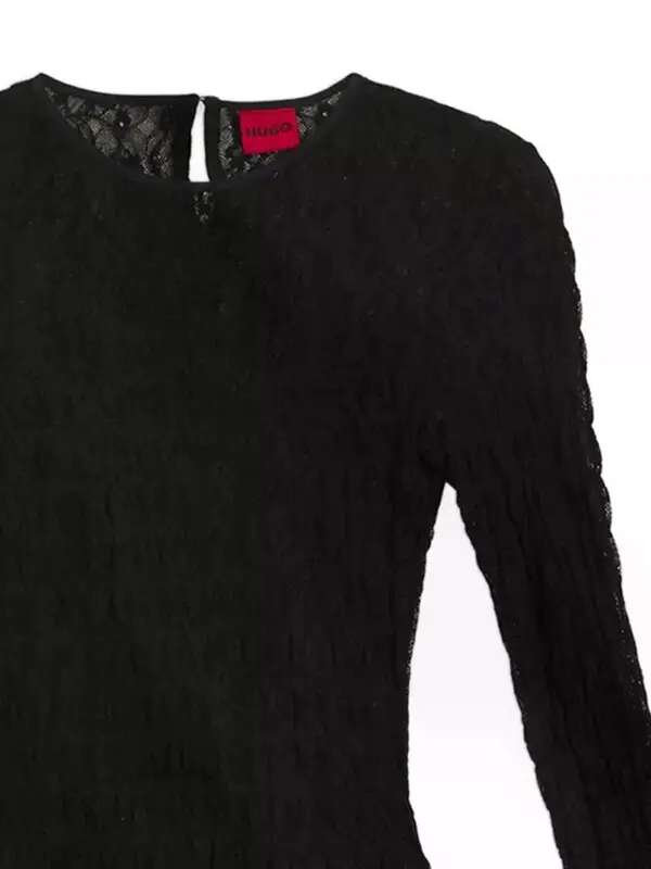 Hugo Lace Long-sleeve Bodysuit - Black