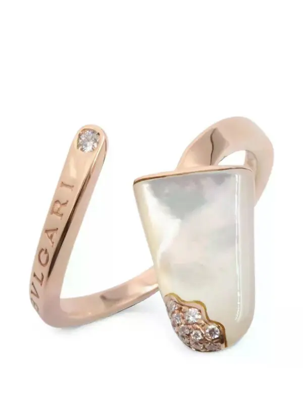 BVLGARI 2010s Gelati Diamond And Pearl Ring - Pink