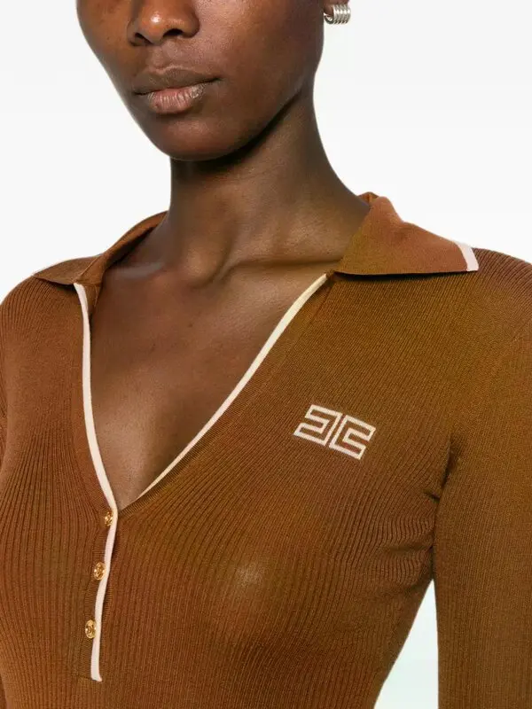 Elisabetta Franchi Short Sleeve Polo Top