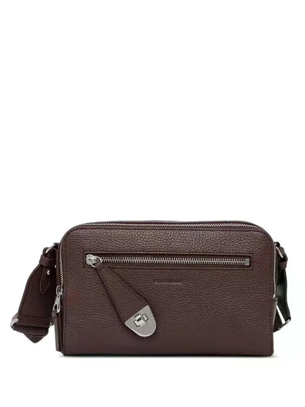 COCCINELLE Grained Leather Messenger Bag - Brown