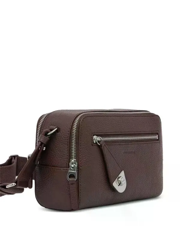COCCINELLE Grained Leather Messenger Bag