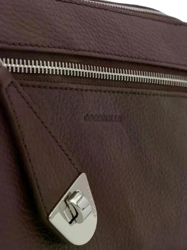 COCCINELLE Grained Leather Messenger Bag