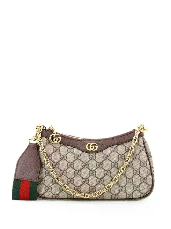 Gucci Ophidia Charm Shoulder Bag Gg Coated Canvas Small Crossbody Bag - Brown