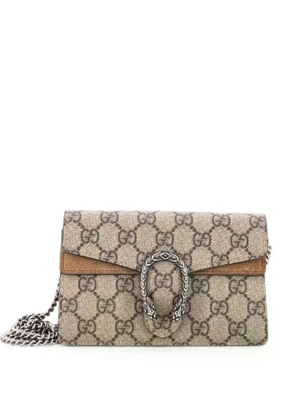 Gucci Dionysus Bag Gg Coated Canvas Super Mini Crossbody Bag - Brown