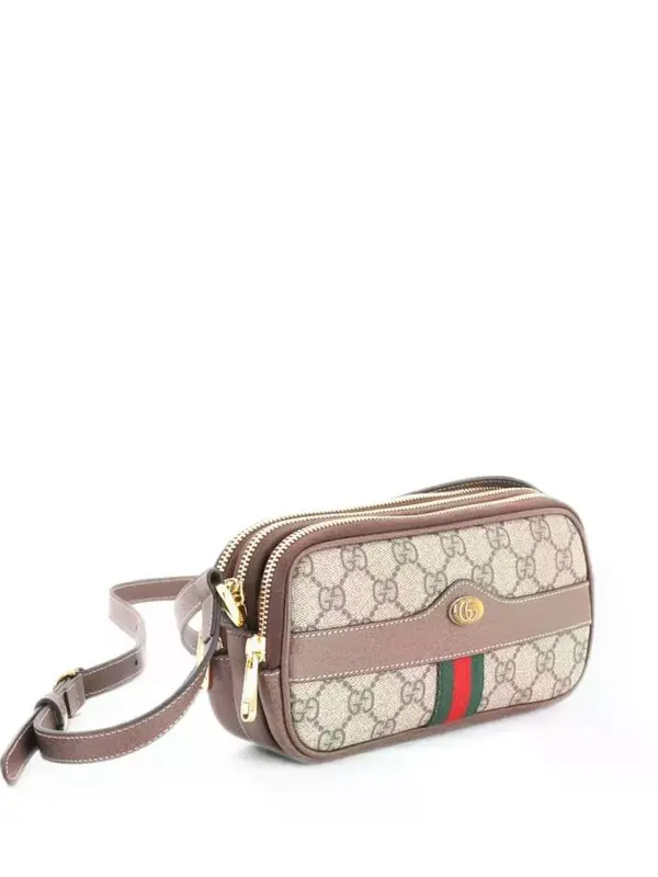 Gucci Ophidia Gg Coated Canvas Mini Crossbody Bag - Brown