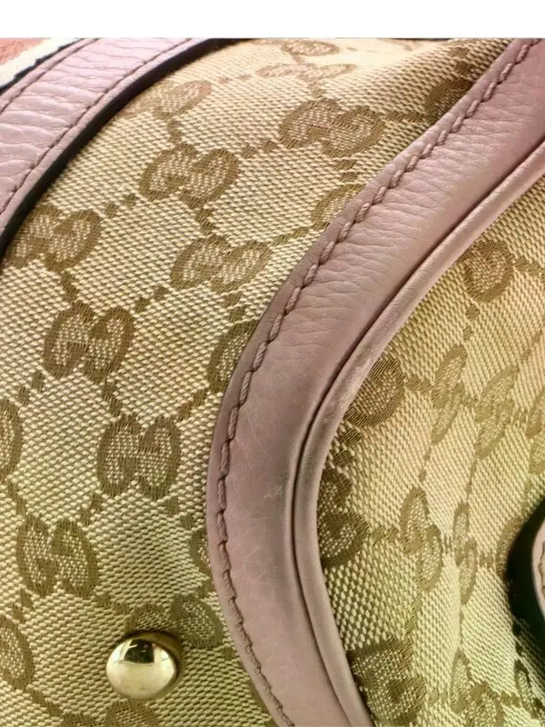 Gucci Vintage Web Boston Bag Gg Canvas Small Satchel - Brown