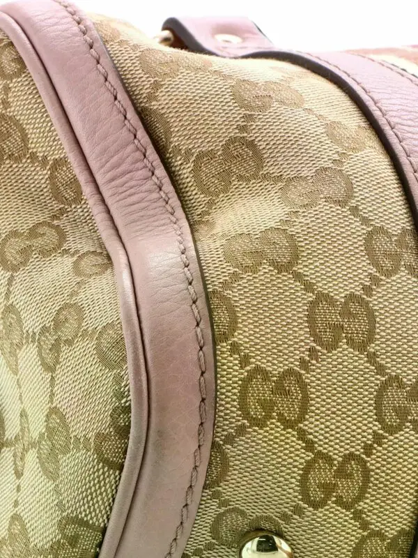 Gucci Vintage Web Boston Bag Gg Canvas Small Satchel - Brown