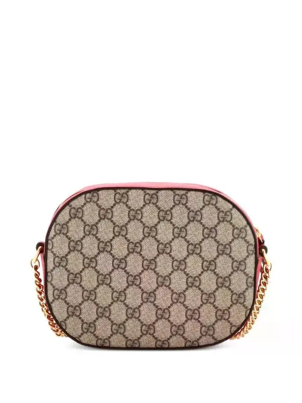 Gucci Chain Embroidered Gg Coated Canvas Mini Crossbody Bag - Brown
