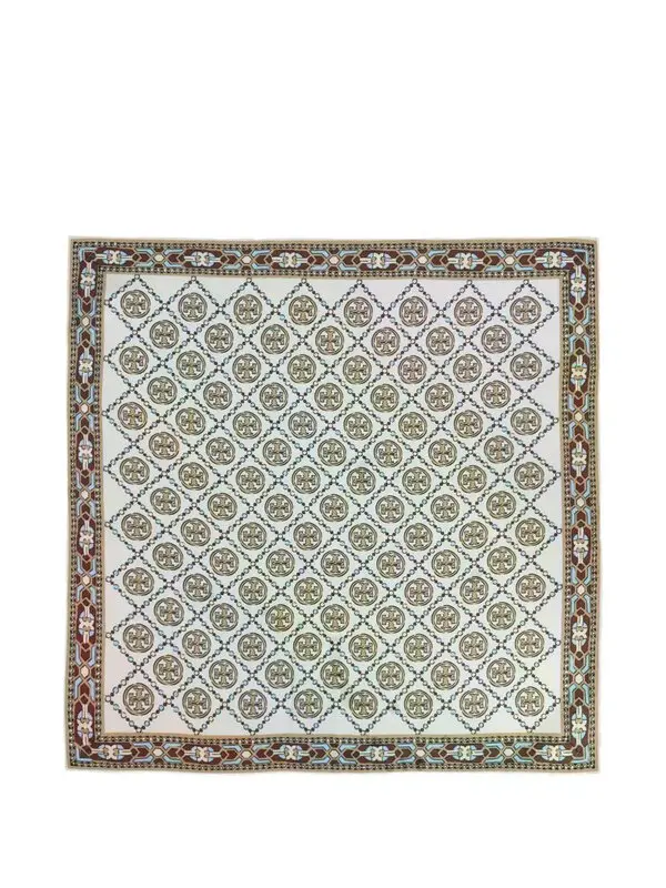Tory Burch Double T Logo-print Scarf - White