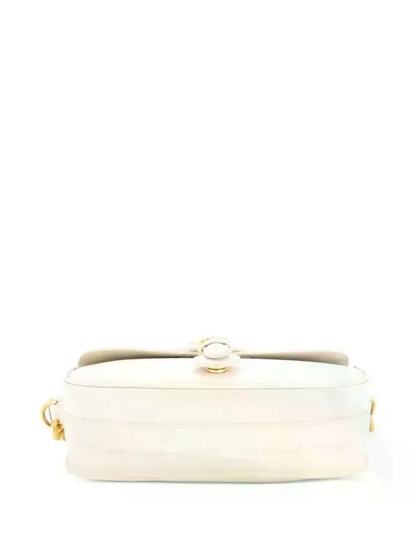 Dior Bobby Flap Bag Leather Medium Crossbody Bag - White