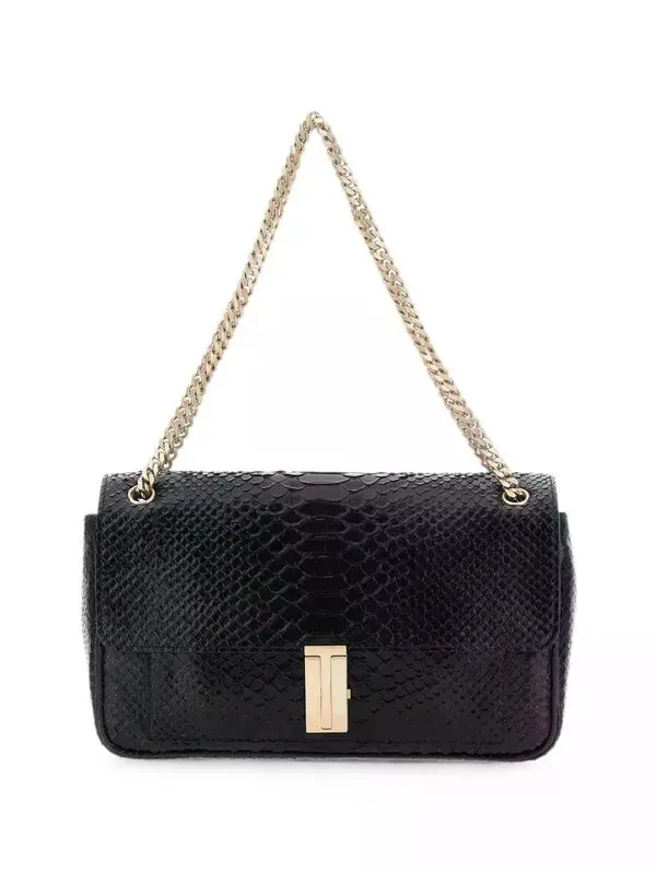 TOM FORD T-twist Snakeskin-effect Shoulder Bag - Black
