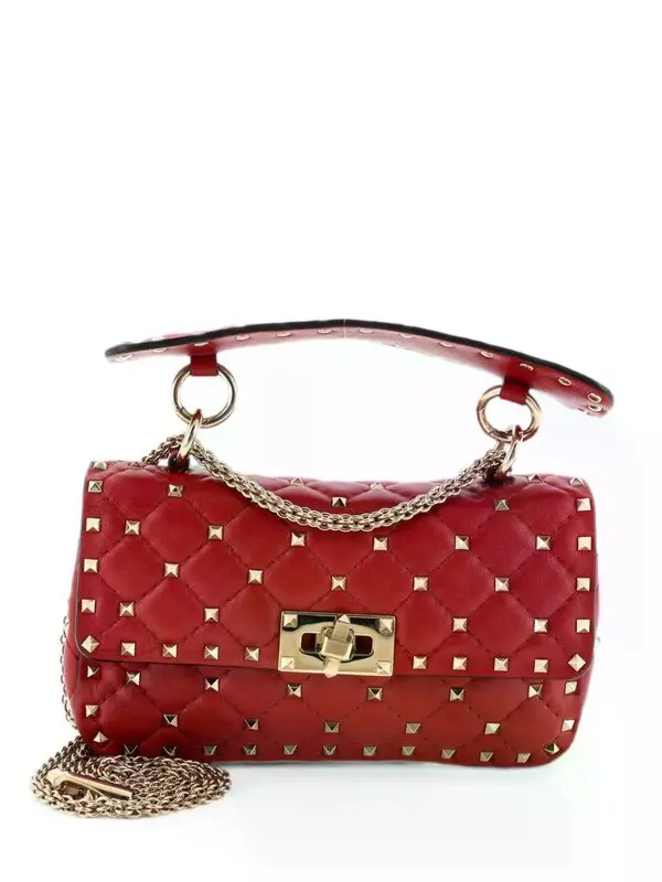 Valentino Garavani Rockstud Spike Flap Quilted Leather Crossbody Bag - Red