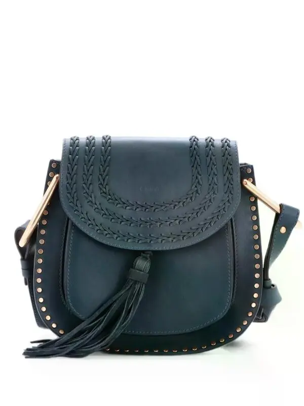 Chloé Hudson Handbag Whipstitch Leather Small Crossbody Bag - Blue
