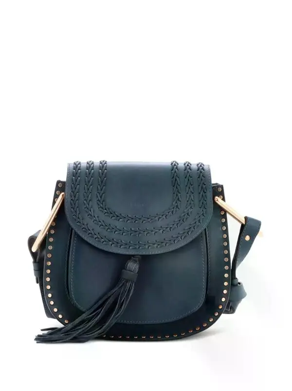 Chloé Hudson Whipstitch Leather Small Crossbody Bag - Blue