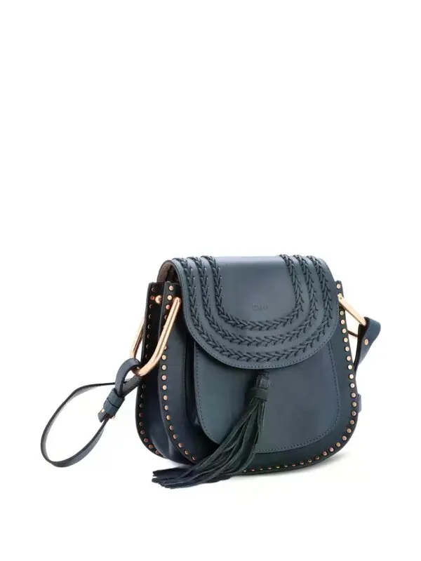 Chloé Hudson Whipstitch Leather Small Crossbody Bag - Blue