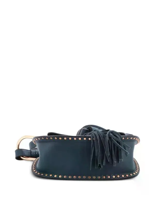 Chloé Hudson Whipstitch Leather Small Crossbody Bag - Blue