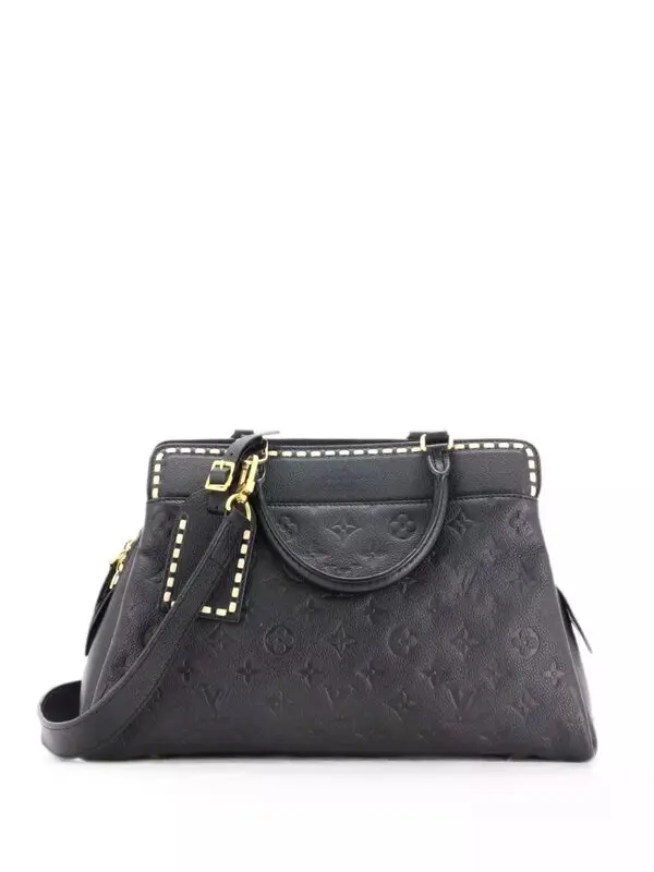 LOUIS VUITTON Monogram Empreinte Leather Vosges Mm Satchel - Black