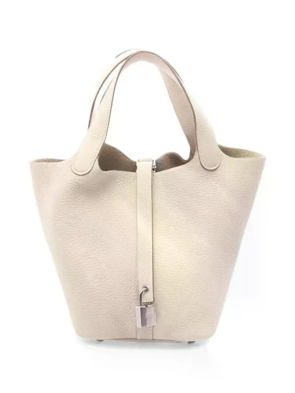 Hermès 2026 Pm Picotin Lock Leather Tote Bag - Neutrals
