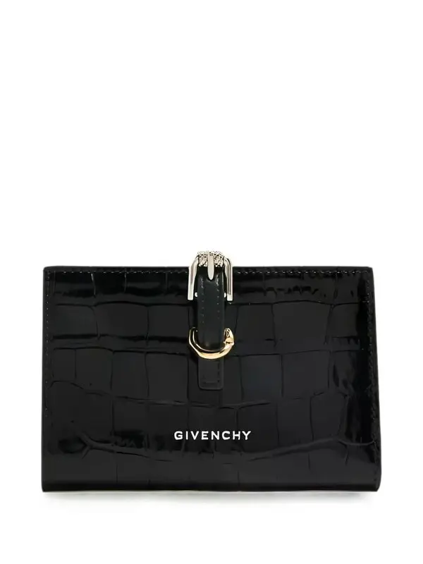 Givenchy Croc-effect Buckle-fastening Wallet - Black