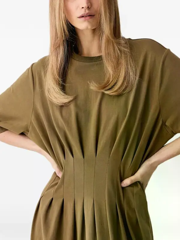 GESTUZ Pleated Maxi Dress - Green