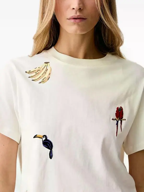 Farm Rio Embroidered Cotton T-shirt