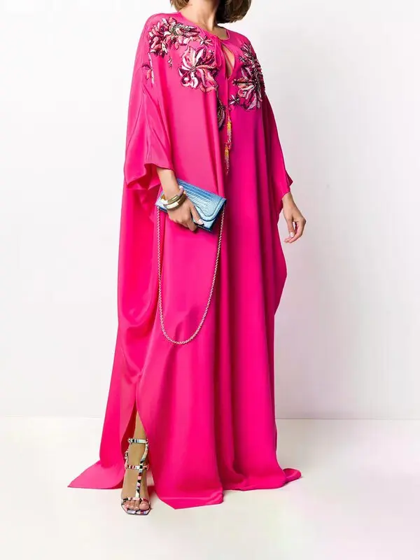 Emilio Pucci Long Floral Beaded Kaftan - Pink