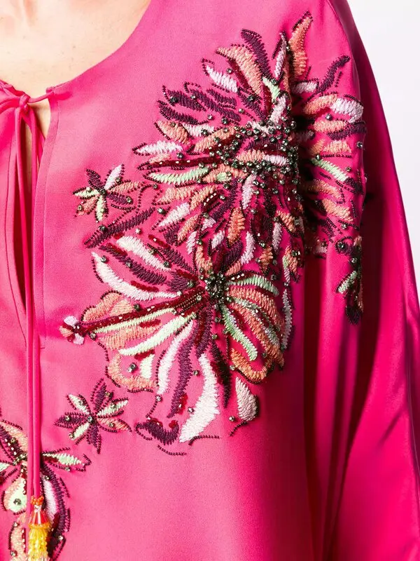 Emilio Pucci Long Floral Beaded Kaftan