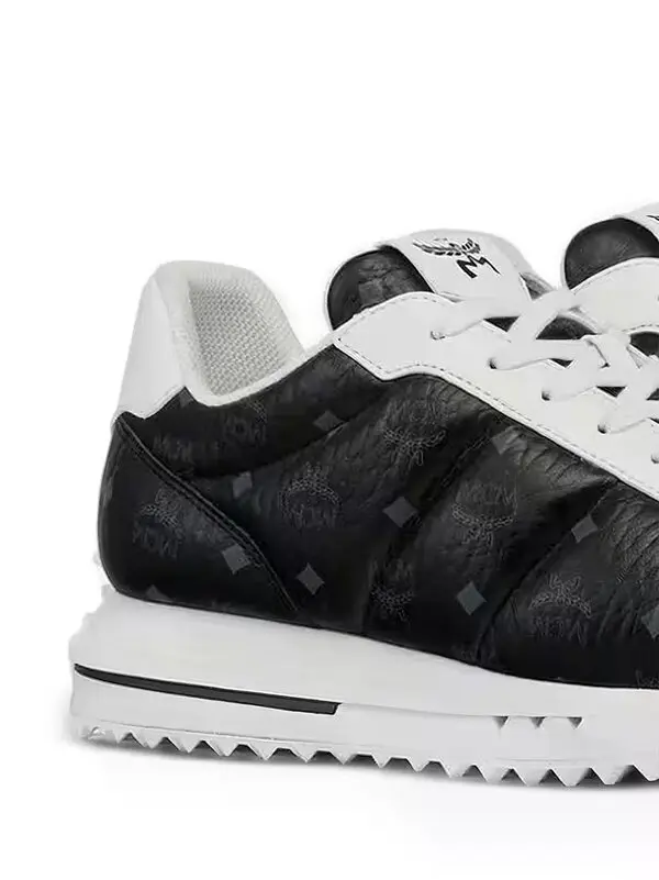 Mcm Visetos-print Panelled Sneakers - Black