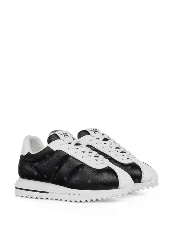 Mcm Visetos-print Leather Sneakers