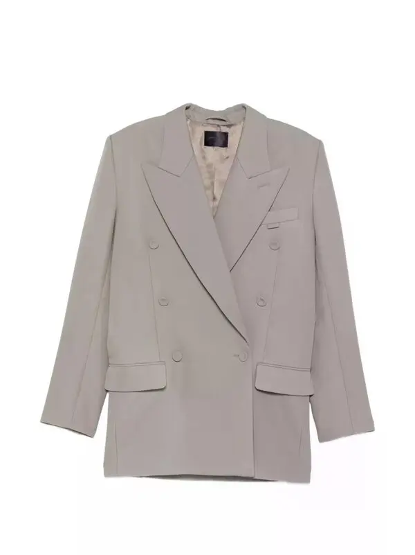 MUGLER Double-breasted Peak-lapels Blazer - Grey