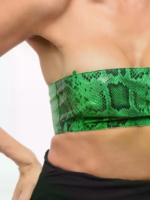 Dsquared2 Python-effect Leather Bandeau Top