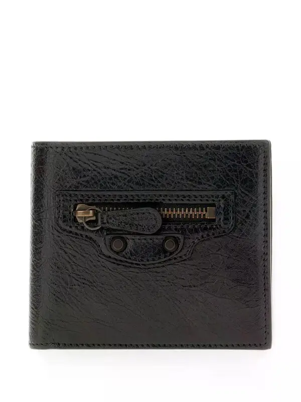 Balenciaga Square Lambskin Wallet - Black