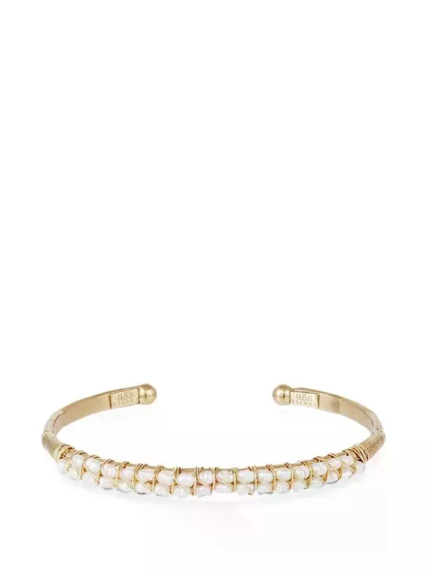 Gas Bijoux Lyre Mother-of-pearl Open Cuff Bracelet - Gold