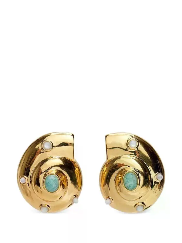LIZZIE FORTUNATO Nautilus Stud Earrings - Gold
