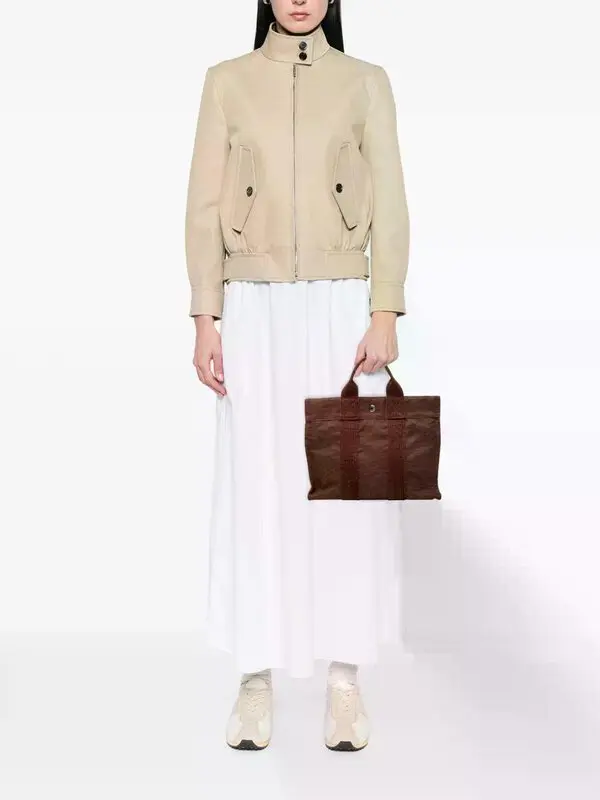 Hermès Herline Pm Tote Bag In Canvas - Brown