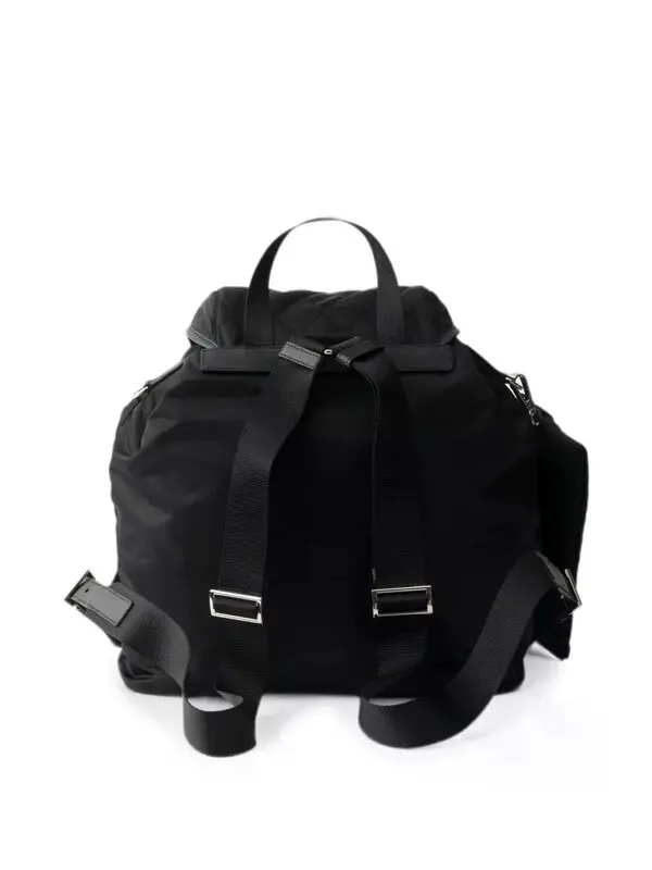 Prada Medium Quilted Re-nylon Backpack With Saffiano Leather Trim - Black