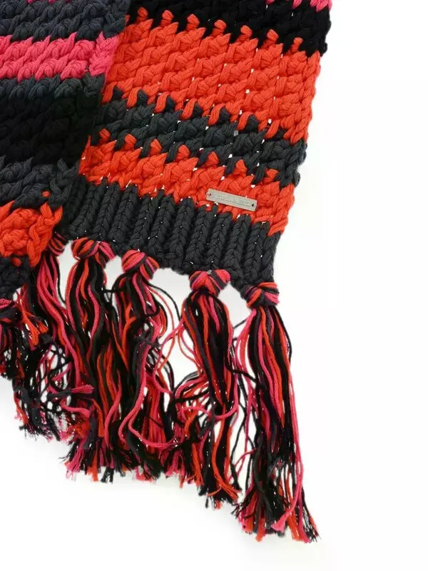 Dsquared2 Striped Fringed Scarf
