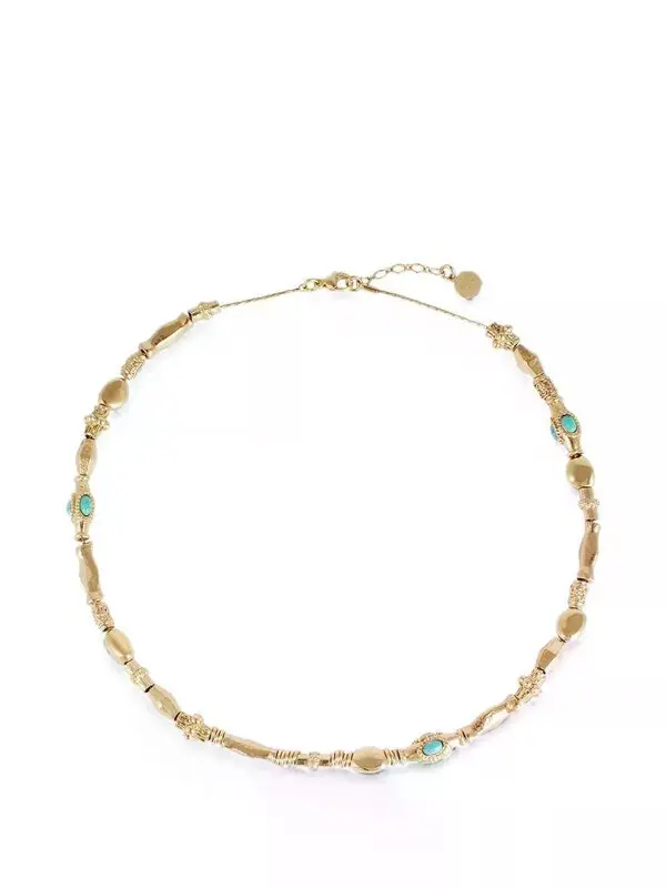 Gas Bijoux Kali Turquoise Beaded Necklace - Gold