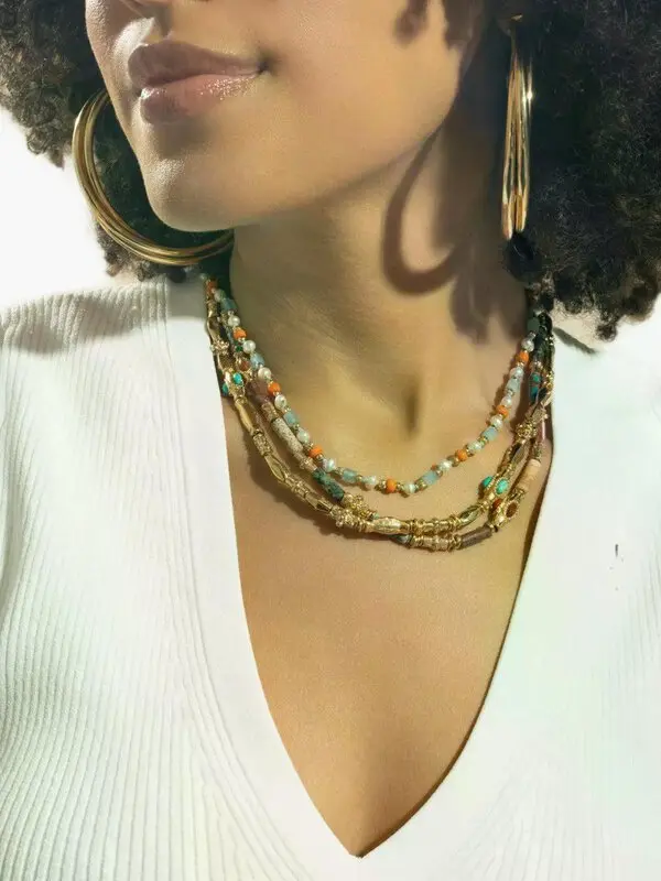 Gas Bijoux Kali Turquoise Beaded Necklace