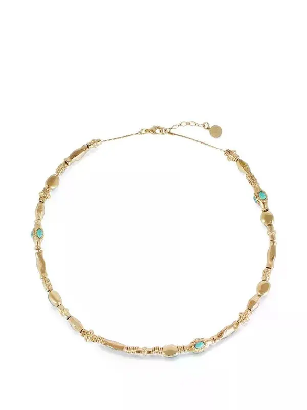 Gas Bijoux Kali Turquoise Beaded Necklace - Gold