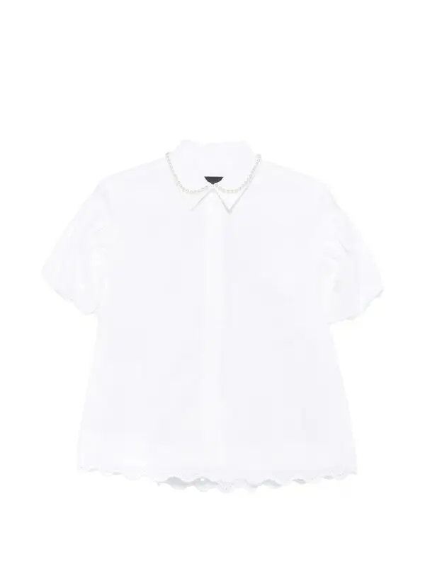 Simone Rocha Pearl-embellished Broderie-anglaise Shirt - White