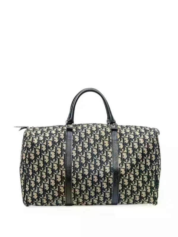 Dior Medium Boston Oblique-pattern Tote Bag - Neutrals