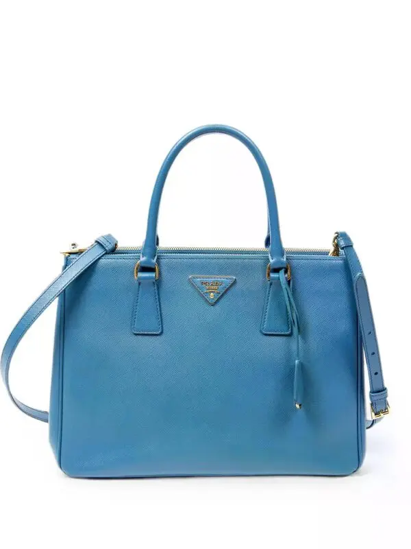 Prada Medium Galleria Double-zip Shoulder Bag - Blue
