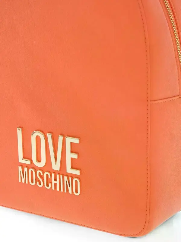 Moschino Logo-plaque Pebbled-effect Backpack