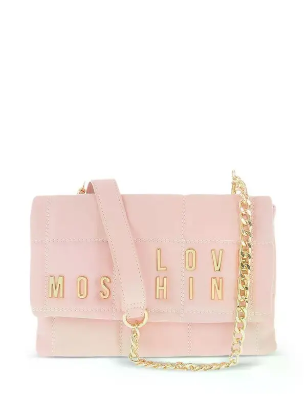Moschino Quilted Logo Shoulder Bag - Pink