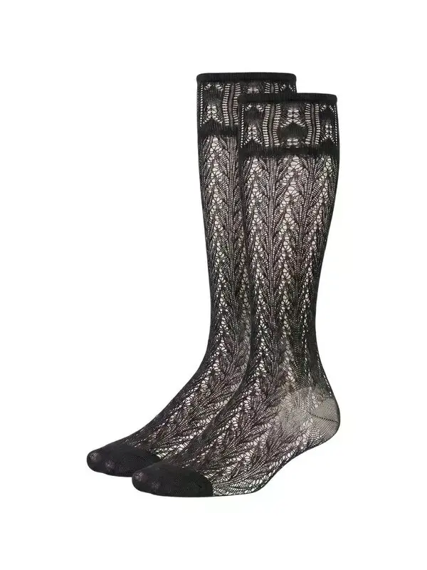 Swedish Stockings Erica Crochet-knit Socks - Black
