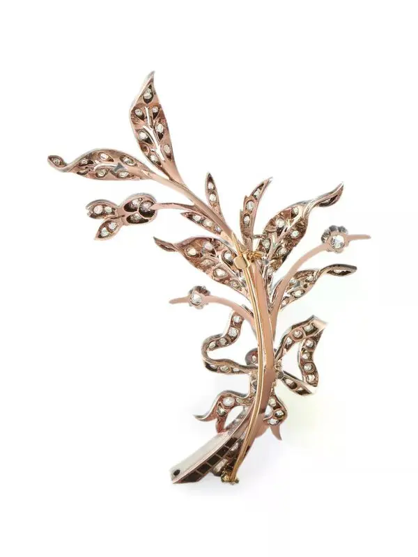LB EXCLUSIVE Diamond Floral Brooch In 18k Rose Gold And Sterling Silver - Pink